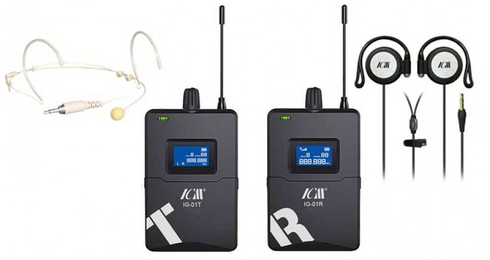 סט משדר ומקלט אלחוטי ICM Tour Guide למדריכים | Next-Pro