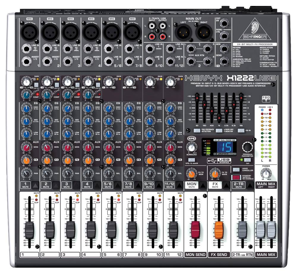 מיקסר Behringer Xenyx X1222 USB עם 6 כניסות | Next-Pro