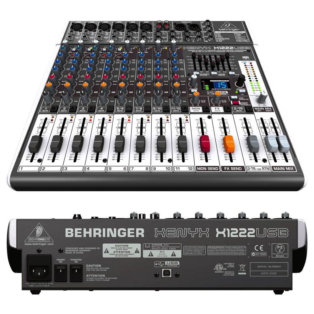 מיקסר Behringer Xenyx X1222 USB עם 6 כניסות | Next-Pro